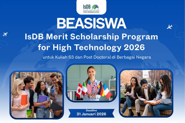 Beasiswa IsDB Merit Scholarship Program for High Technology 2026 untuk ...